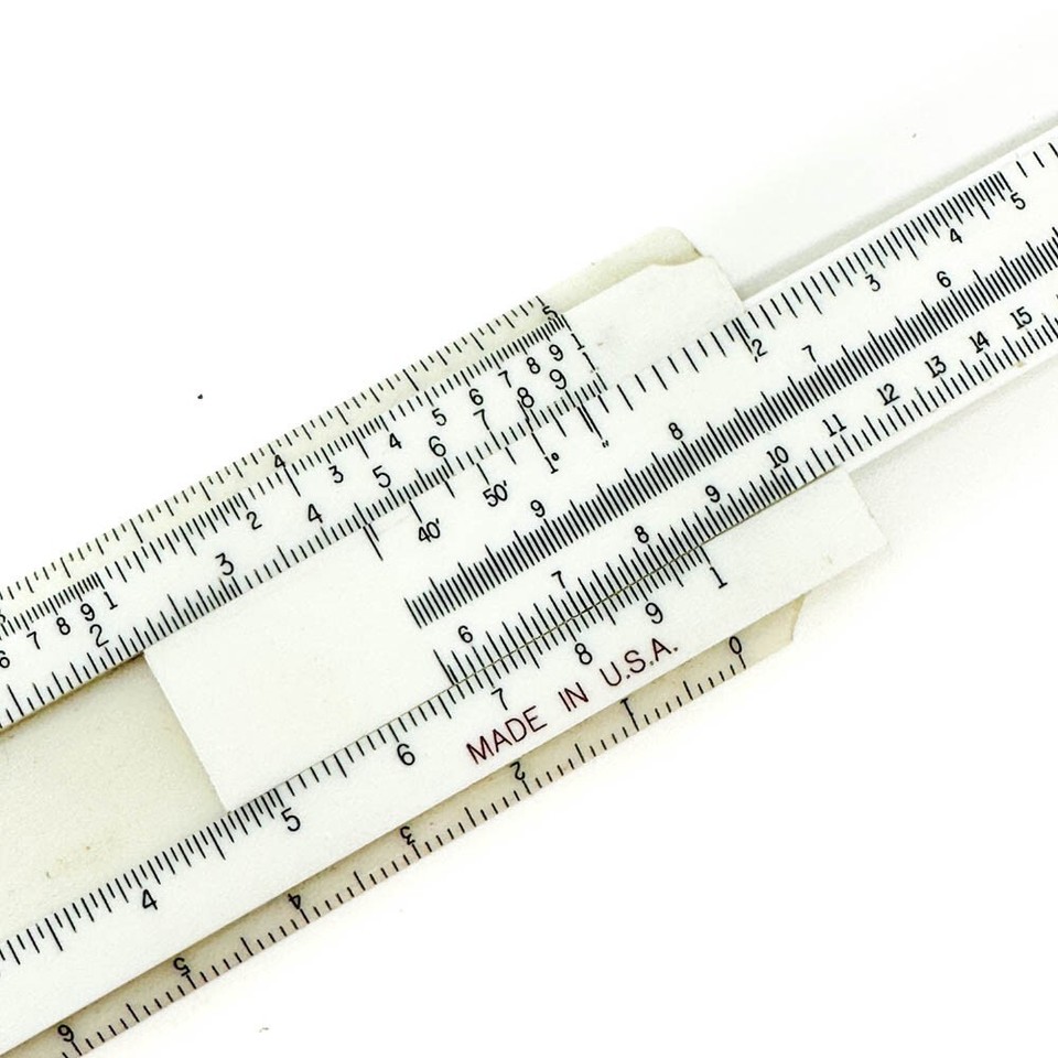 Vintage Old Dietzgen Slide Ruler w/ Genuine Leather Sheath, Made in USA ...