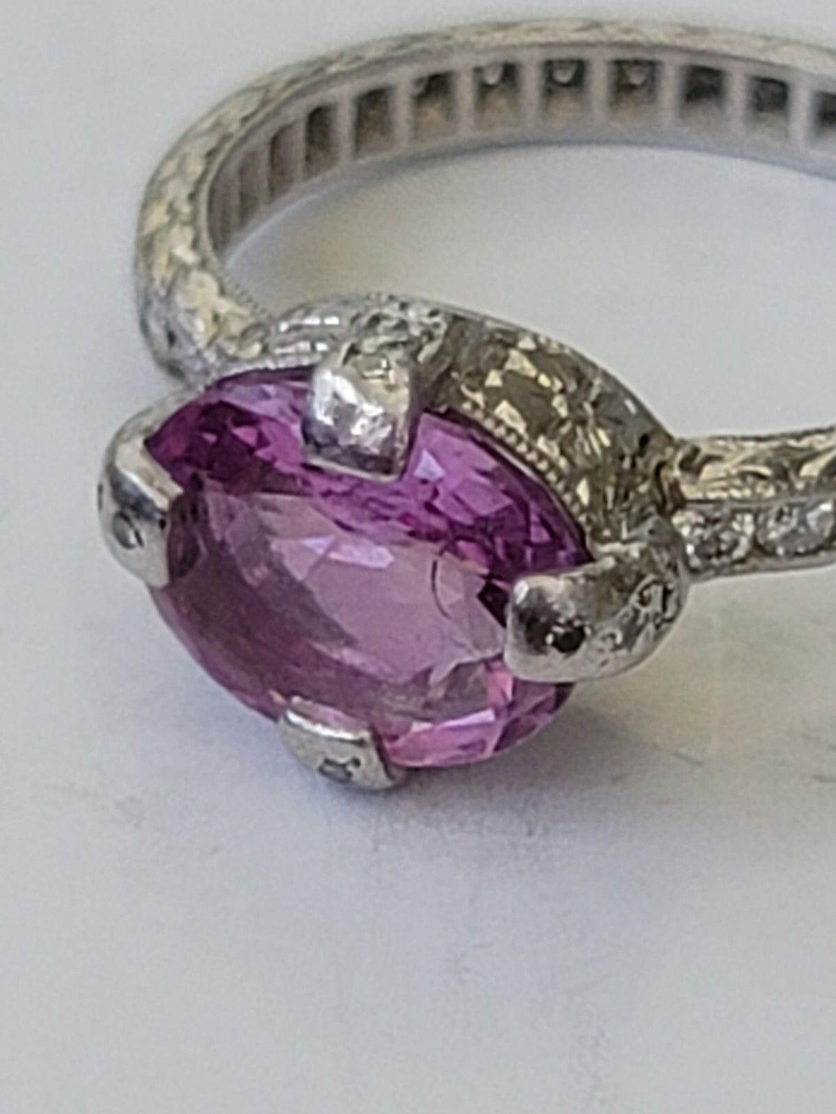 Loree Rodkin Platinum Diamond Pink Sapphire Ring | eBay