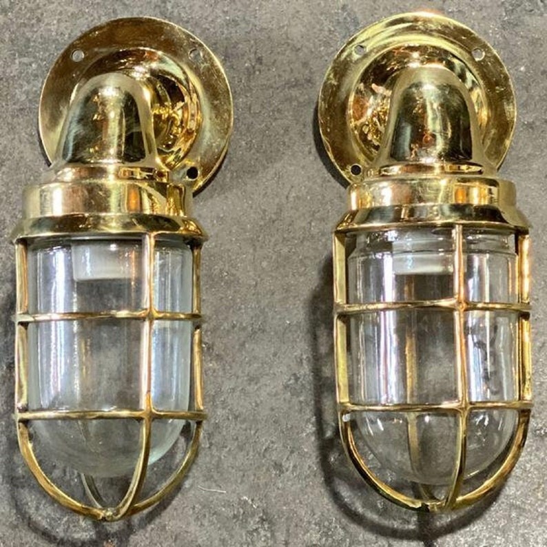 New Nautical Marine Antique Swan Neck Brass Wall Sconce Ship Light ...