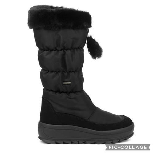 Pajar Canada Toboggan Black Quilted Women’s Faux Fur Snow Boots 10.5/11 ...