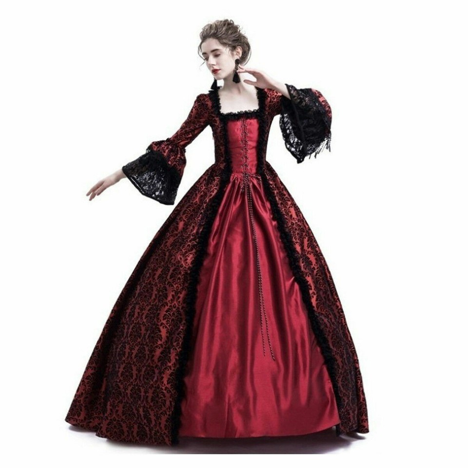 Women Vintage Medieval Victorian Dress Renaissance Ball Gowns Dresses ...