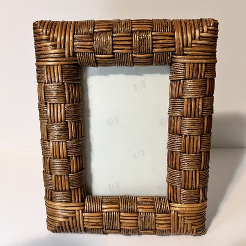 7x9 Woven Rattan Picture Frame 4x6 Photo Tropical Coastal Boho Rustic ...
