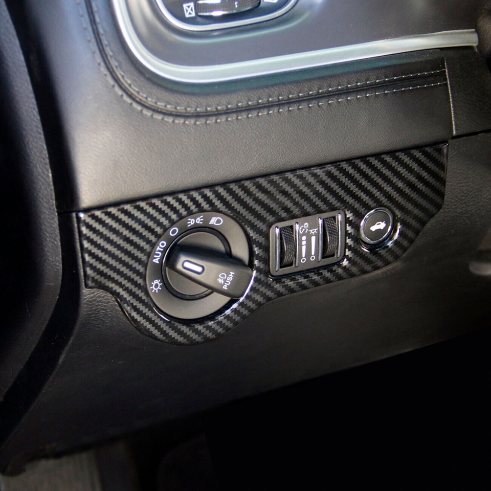 5pc Carbon Fiber Interior Central Control Cover Trim Set for Dodge ...