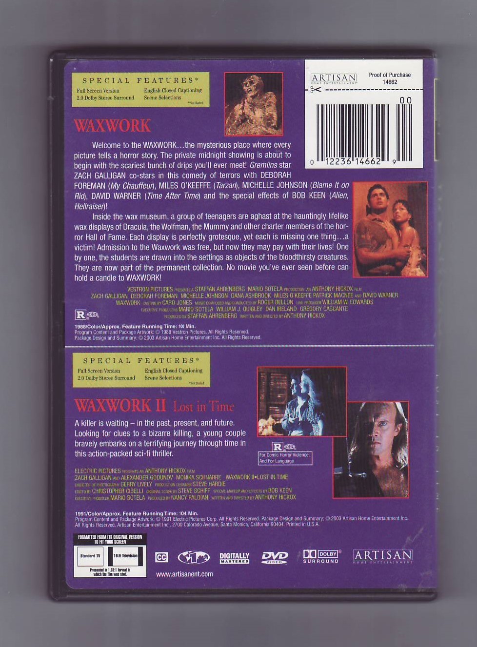 (DVD) Waxwork / Waxwork II: Lost In Time | eBay