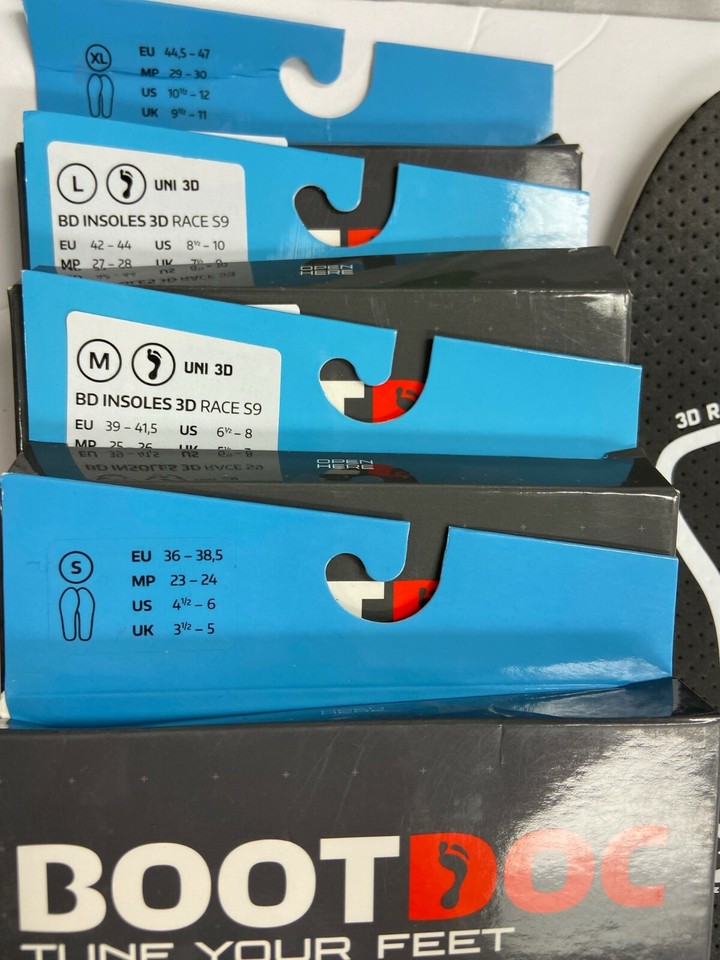 $100 BootDoc 3D Race S9 Insoles Ski NWT S,M,L,XL Stability Plate for Ski Boot | eBay