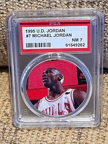 1995 UD Upper Deck Michael Jordan PSA 7 #7 Milk Cap New Case Bulls MJ ...