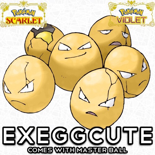 Shiny Exeggcute 6IV Lv. 1 Modest Nature Exeggutor Pokemon Scarlet ...