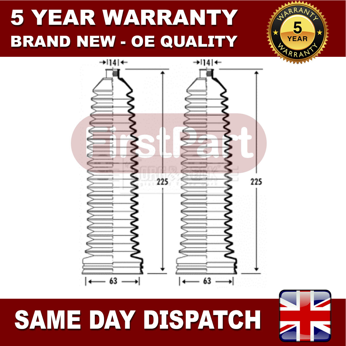 Fits Mercedes C-Class CLK FirstPart Front Steering Rack Boot Set ...