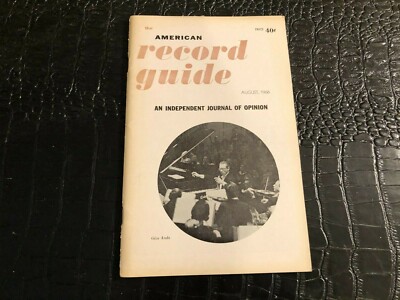 AUGUST 1966 AMERICAN RECORD GUIDE classical music magazine - GEZA ANDA ...