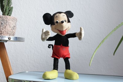 Vintage Schuco Mickey Mouse 50's felt mohair Bigo-Bello 26cm figure toy ...