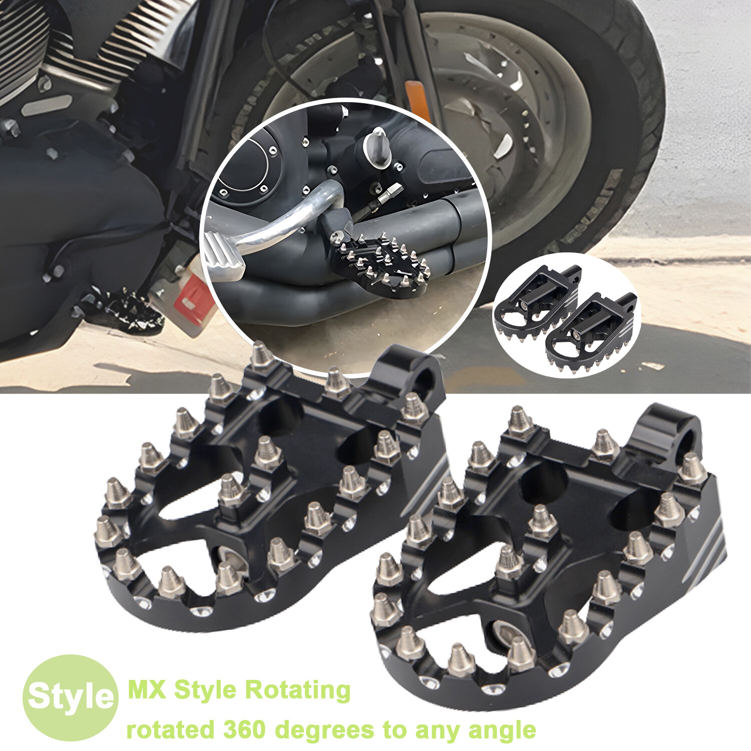 Rotating Footpegs Custom Foot Pegs For Harley V-Rod Street Glide ...