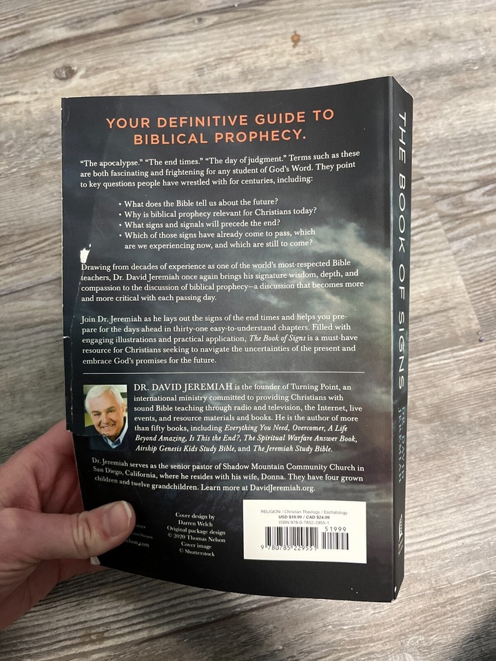 The Book of Signs Dr. David Jeremiah 31 Undeniable Prophecies of The Apocalype | eBay