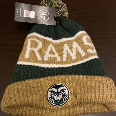 CSU Rams Striped Beanie, NWT Winter Hat, Colorado State Rams, Green and ...