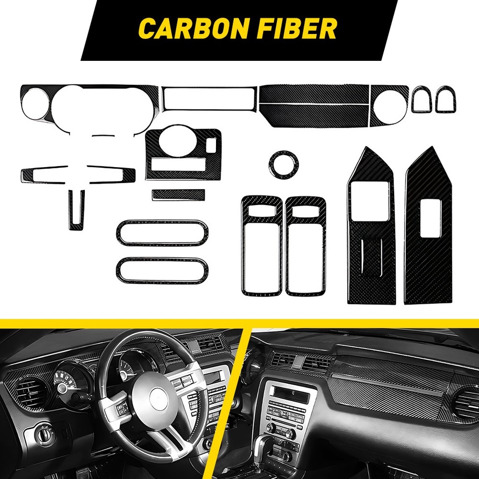 1 Set Carbon Fiber Inner Cover Trim Kit Fits Ford Mustang 09-13 Front ...