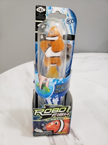 Zuru ROBO FISH Alive Orange Clown Water Activated Fish Toy Goldfish New ...
