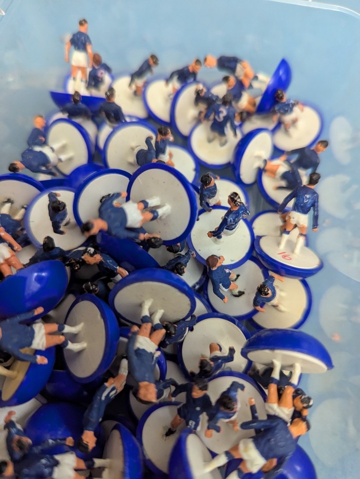 Subbuteo Hw Spares. Blue Red and A Few White Players. Mostly In Good ...