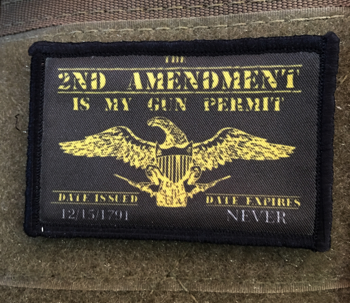 2A Morale Patch Gun permit Patriot Tactical Military USA Hook Badge ...