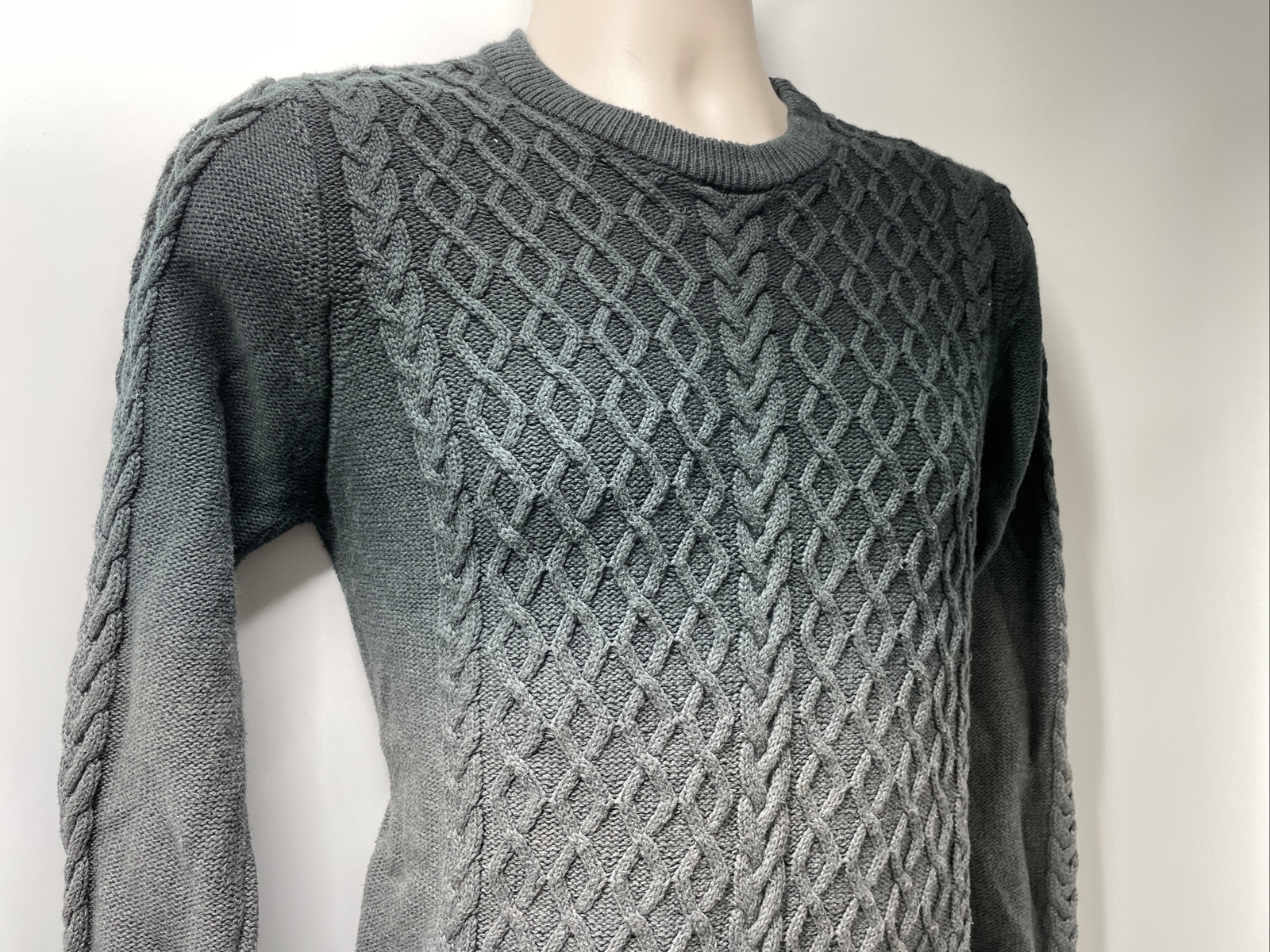 NEW Paul Rizk Men's Pullover Dip Dye Blue Long Sleeve 100% Cotton ...