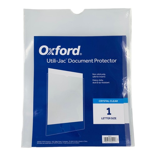 50 Count Oxford Utili-Jac Heavy-Duty Clear Plastic Document Protector ...