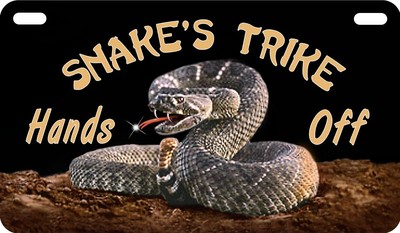 Rattlesnake Motorcycle License Plate Personalize Text Gifts Snakes ...