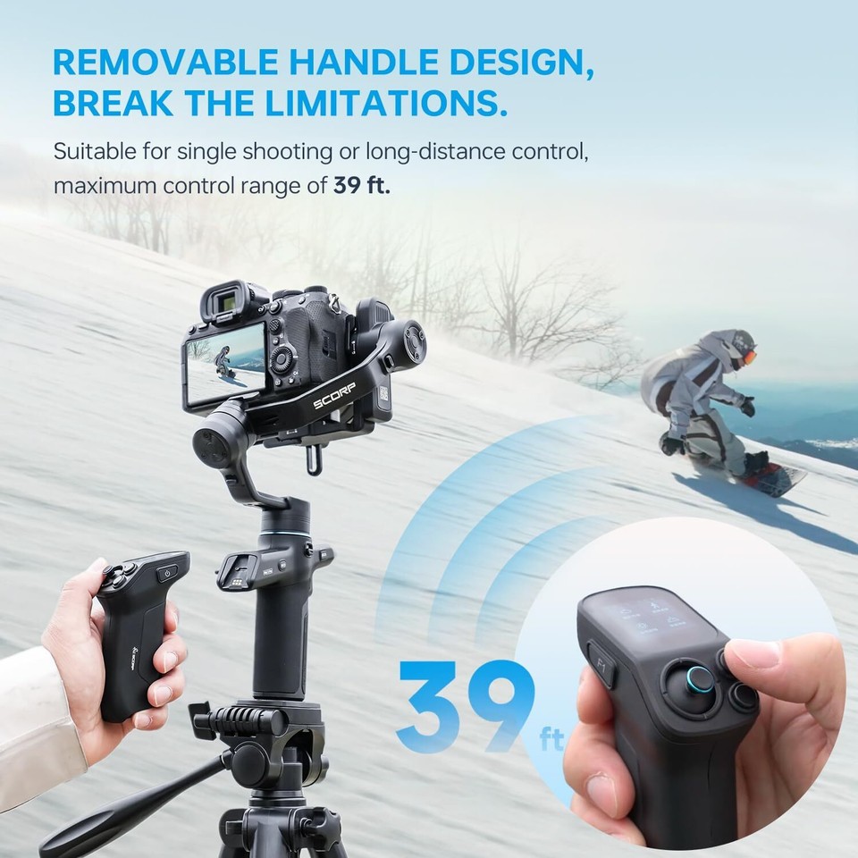 SCORP Mini 3 Pro Gimbal | AI Tracking, Remote Handle for iPhone, Sony ...