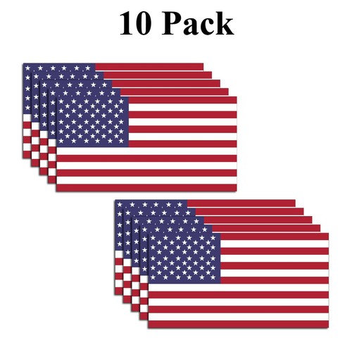 10 Pack Small American Flag Vinyl Decal Bumper Sticker Car Truck Window ...