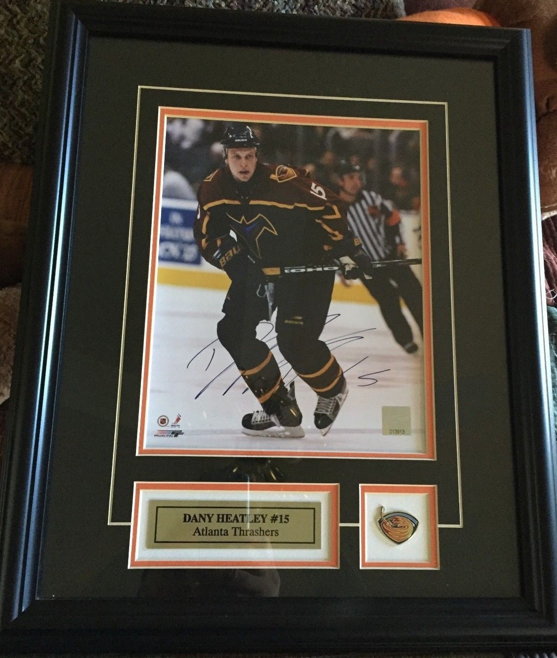 DANY HEATLEY Signed 8X10 framed Atlanta Thrashers Senators Wild ...