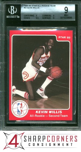 1985 STAR ALL-ROOKIE TEAM #9 KEVIN WILLIS RC HAWKS BGS 9 | eBay