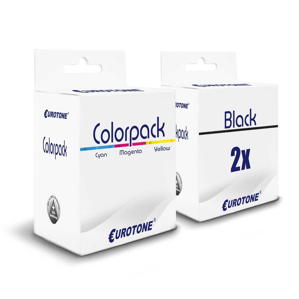 3X Eurotone Ink 2+1 For HP PSC-2175 PSC-2405 PSC-2410 PSC-1215 PSC-1310 ...
