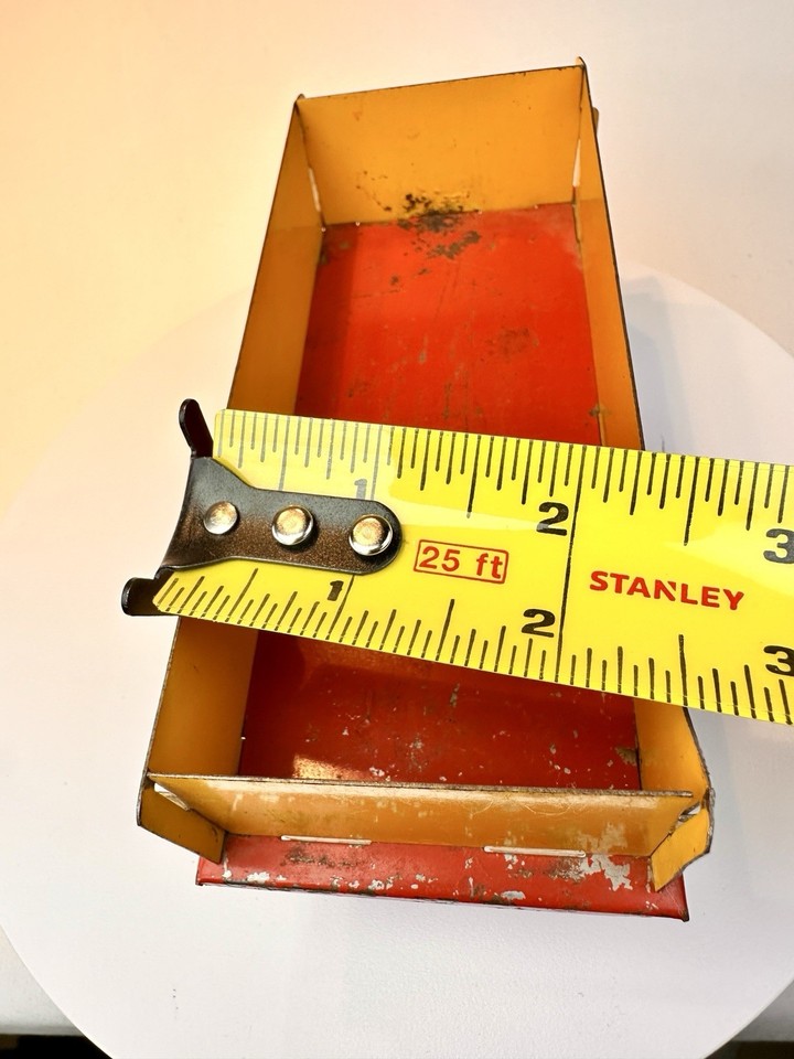 Rare Vintage 4 wheel Metal Utility Trailer 6" Yellow Red Movable front ...