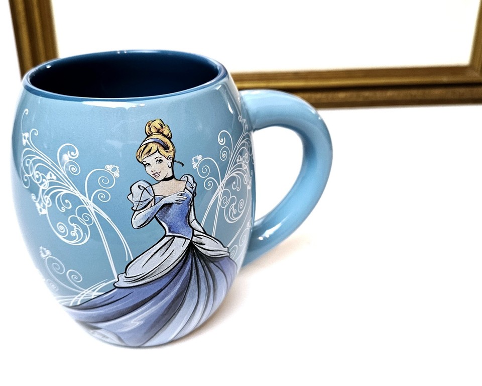 Walt Disney's Princess Cinderella Blue Coffee 18oz Oval Mug "Dreams ...
