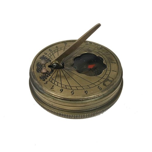 Nautical 2" Antiqued Brass Pocket Sundial Antique Reproduction | eBay