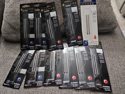 11 PACKS- Cross Mini Ballpoint Pen Refill 8518-5, Medium Tip, Red BLUE ...