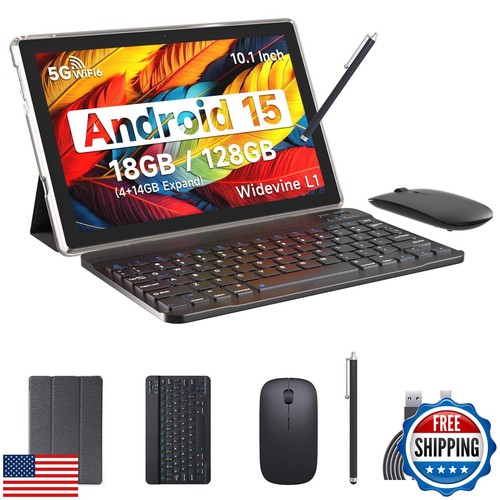 Android 15 Tablet, 10 Inch 18GB RAM+128GB ROM/2TB Expandable Tablet PC ...