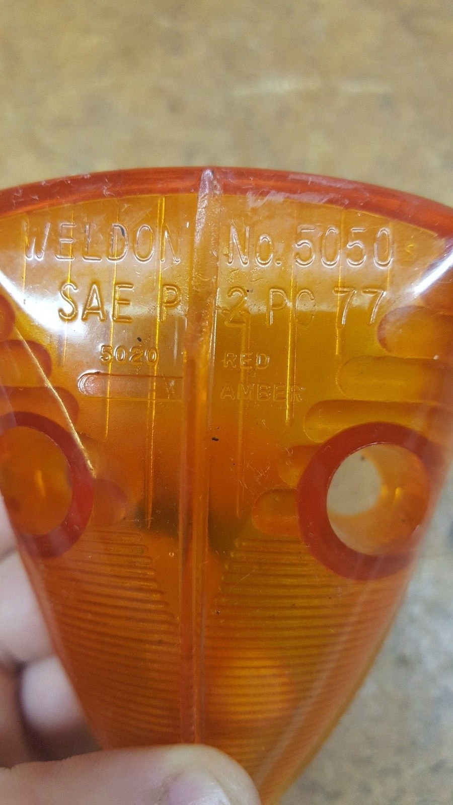 Tail Marker Light Lens Amber Weldon Triangular Shaped | eBay