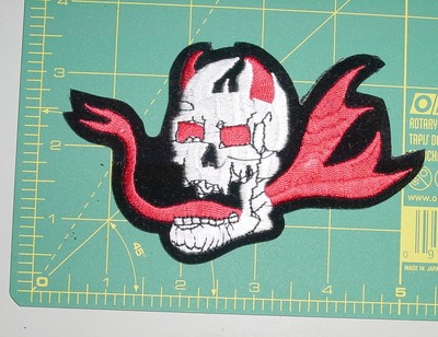 Embroidered Patch - Devil Skull - Forked Tongue | eBay