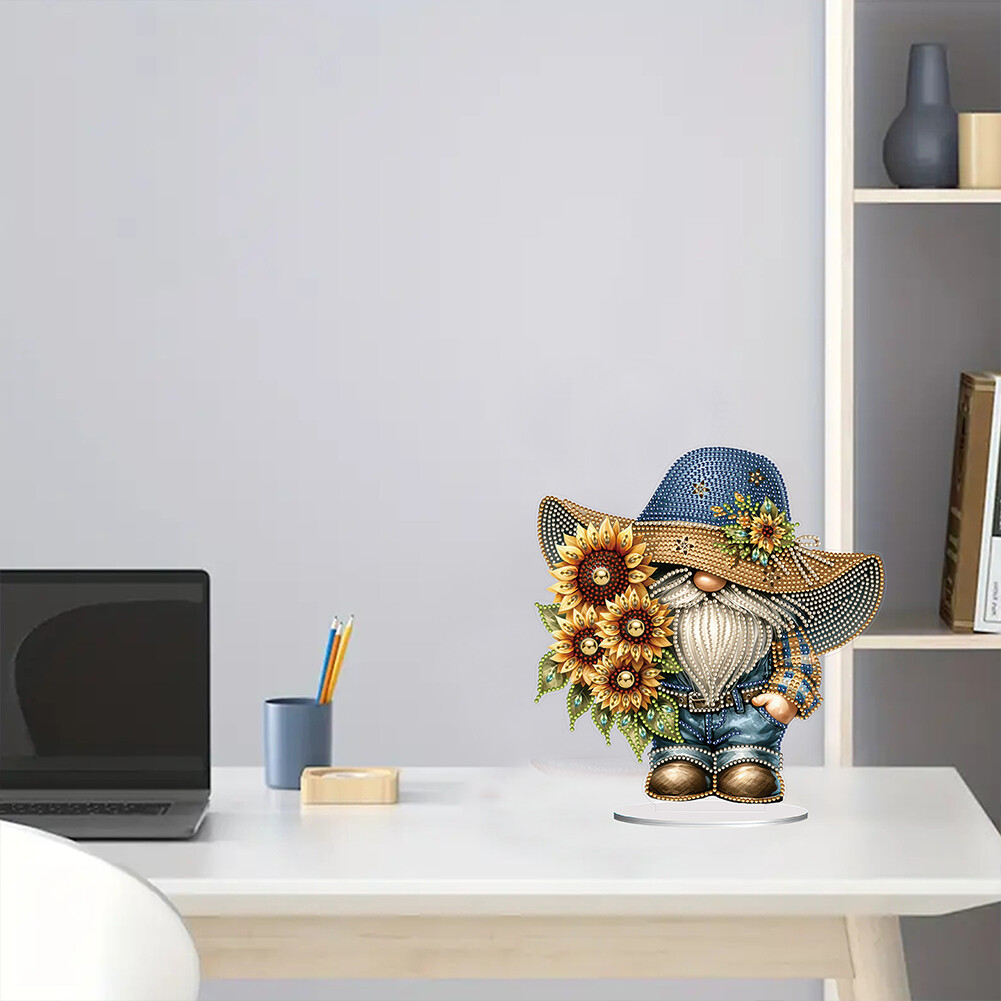 Special Shape Cute Gnome Table Top Diamond Painting Ornament Kit (Big ...