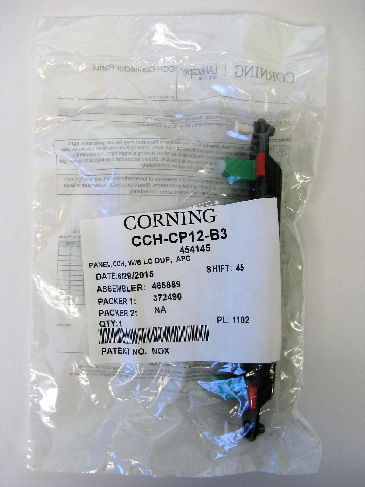 Corning 12 Fiber Single Mode Connector Housing (CCH-CP12-B3) for sale ...