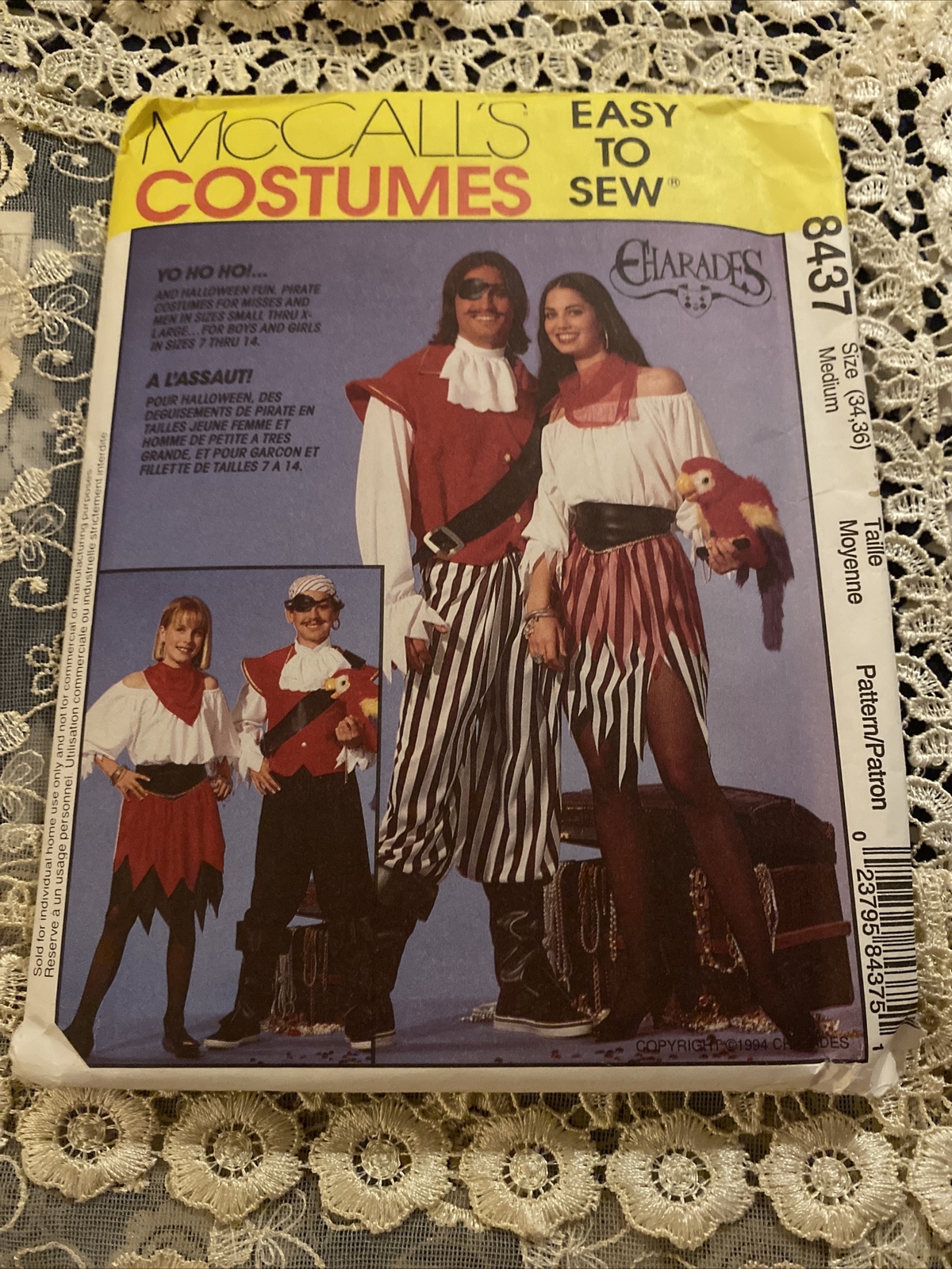 8437 UNCUT McCalls Sewing Pattern Adult Child Pirate Sea Wench Costume ...