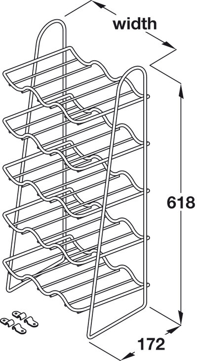 Hafele Wine Rack For 300 mm Wide Base Cabinet Unit, Five Tier, Chrome ...