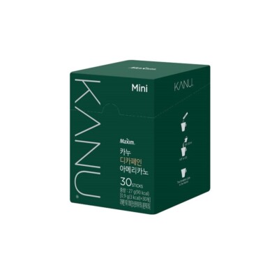 30 Sticks Korean Instant Coffee KANU Mini Decaffeinated Americano 27g ...