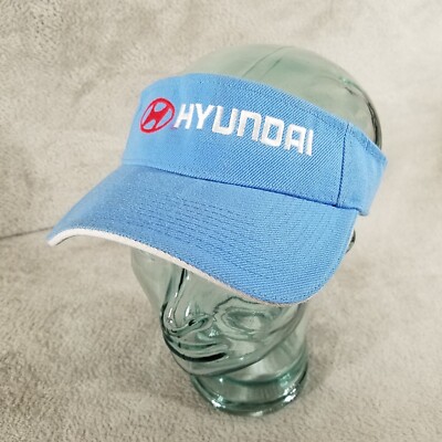 Hyundai Visor Cap Light Blue Logo Spell Out Adjustable Hat | eBay