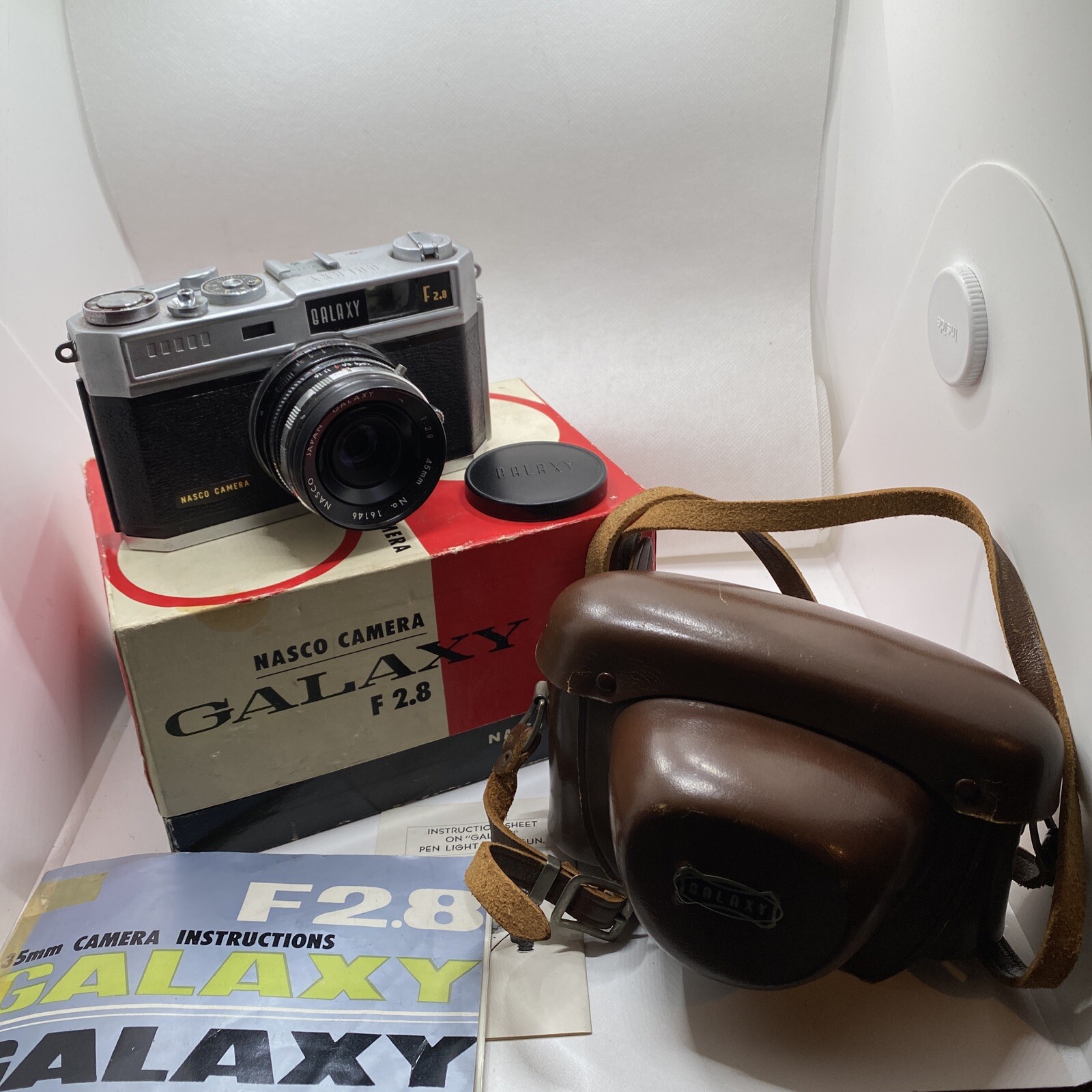 Vintage NASCO GALAXY 35MM Film Camera w/ Orig. Box Case Strap Japan ...
