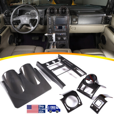 ABS Carbon Fiber Center Console Side Air Vent Outlet Cover For Hummer ...