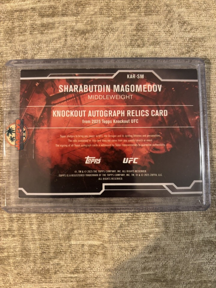 2025 Topps UFC Knockout Sharabutdin Magomedov Fighter Worn Patch Auto ...