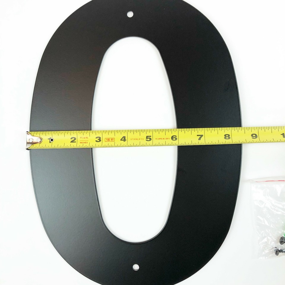 12 inch 0 to 9 Large Numbers Black Metal Iron Home House Street ...