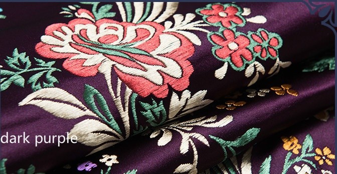 Retro Chinese Satin Floral Fabric Begonia Damask Brocade Sew Bag ...