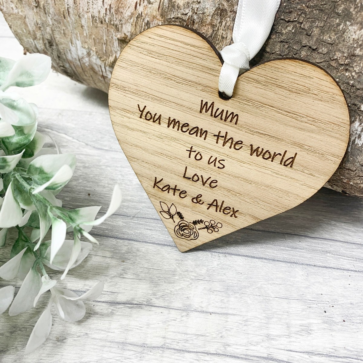 Wooden Heart With Names Customized Wood Heart Cutout Stand With