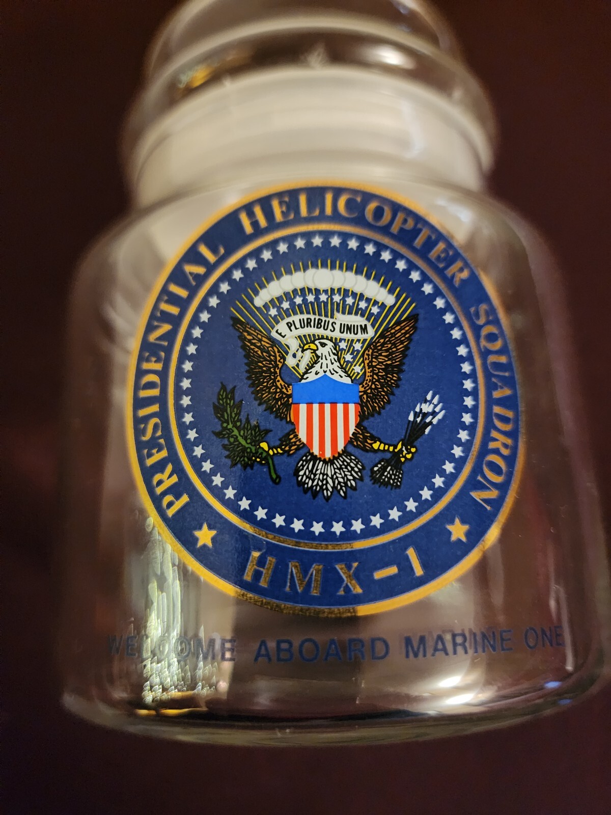 George Bush Texas Presidential Helicopter Squadron HMX-1 Marine One Glass Jar | eBay