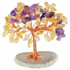 Natural Crystal Tree Copper Money Tree with Agate Slice Base for Luck ...